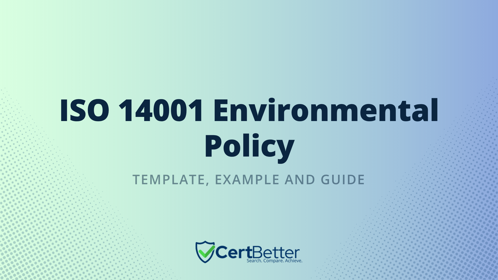 ISO 14001 Environmental Policy Template With Example - CertBetter
